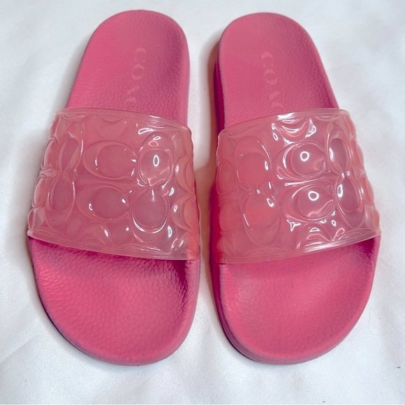 Coach | Shoes | Coach Pink Pool Slides Sandals | Poshmark